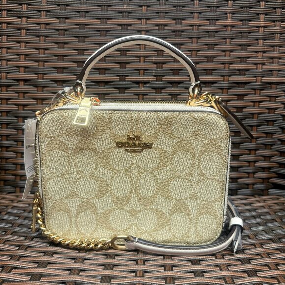 Coach | Bags | Coach Box Crossbody Bag In Signature Canvas C348 | Poshmark